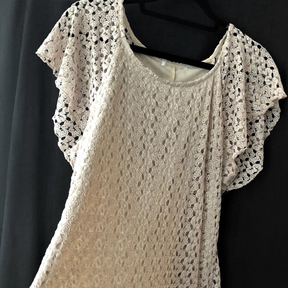 Tops | Lacy Round Neck Long Length Loose Fitting Blouse | Poshmark
